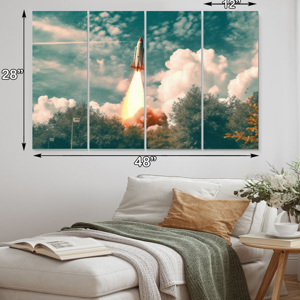 Design Art Spaceship Rocket in Florida I - Modern Metal Wall Decor Set ...