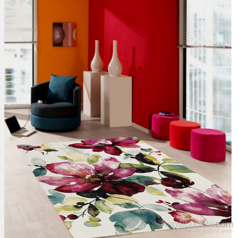 Latitude Run Valle Floral Machine Woven Area Rug & Reviews | Wayfair.co.uk