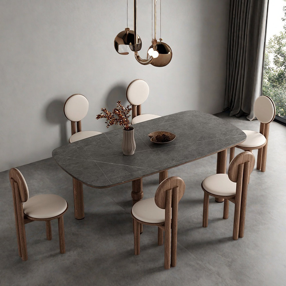 Elamer Modern simple home rectangular dining table set | Wayfair