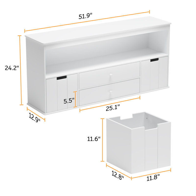 Latitude Run® Abdinajib Solid Wood TV Stand for TVs up to 58" & Reviews ...