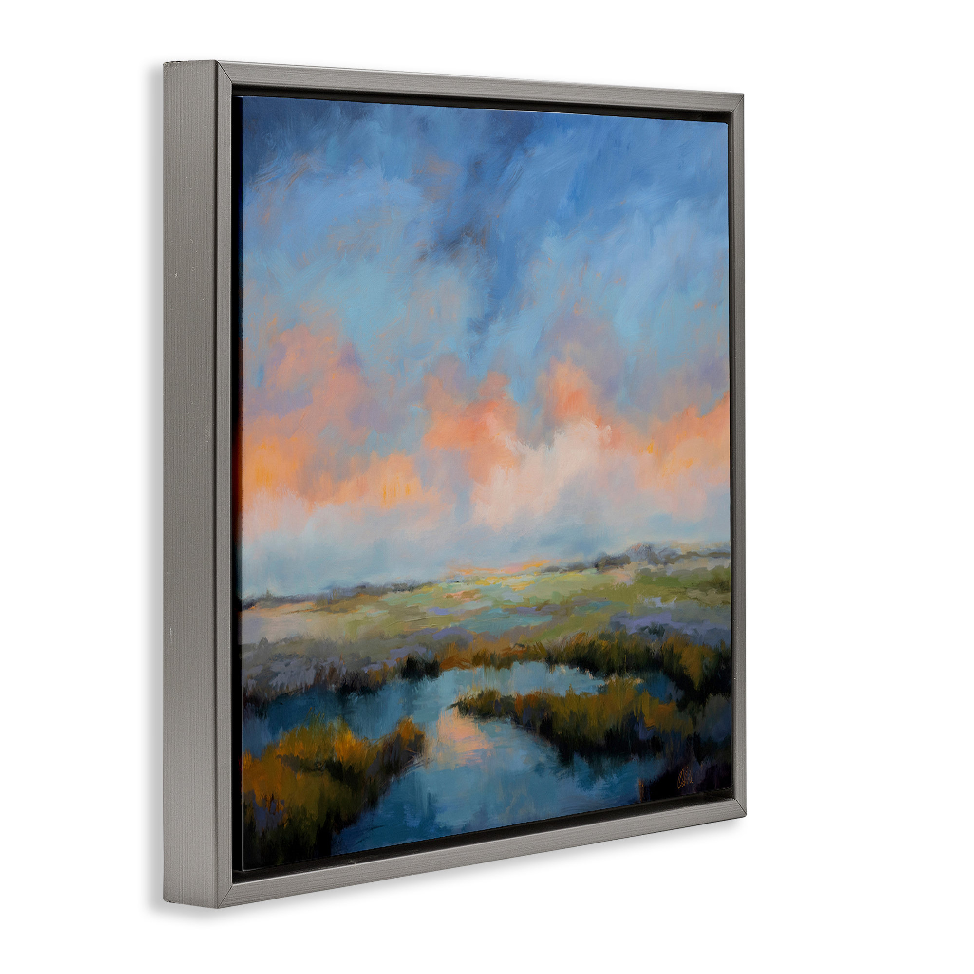 Lark Manor™ Pastel Cloud Reflection Framed Floater Canvas Wall Art by ...
