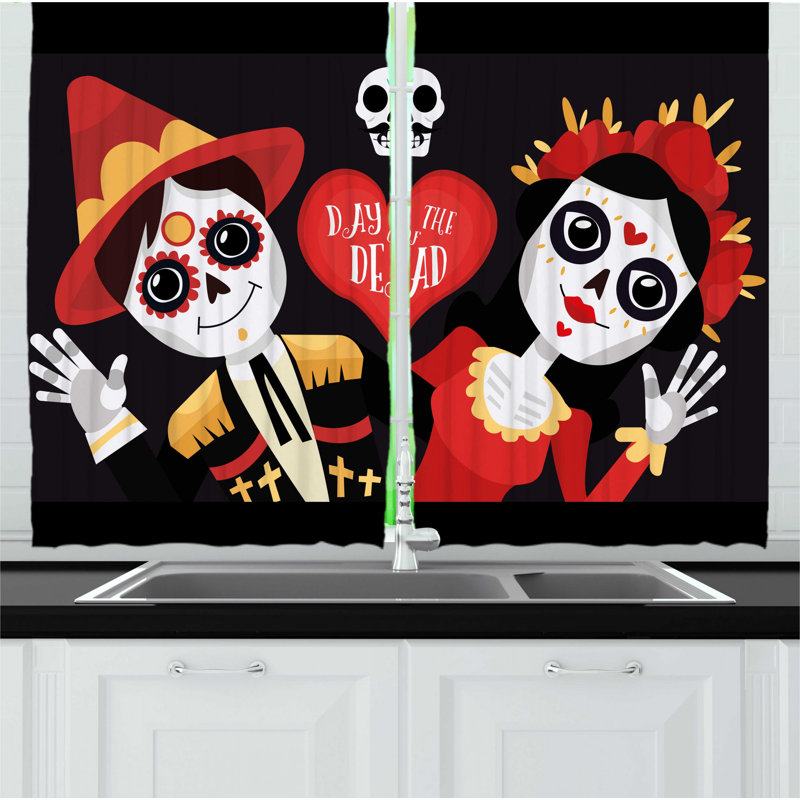 East Urban Home 2 Piece Dia De Los Muertos Day of the Dead Sugar Skull ...