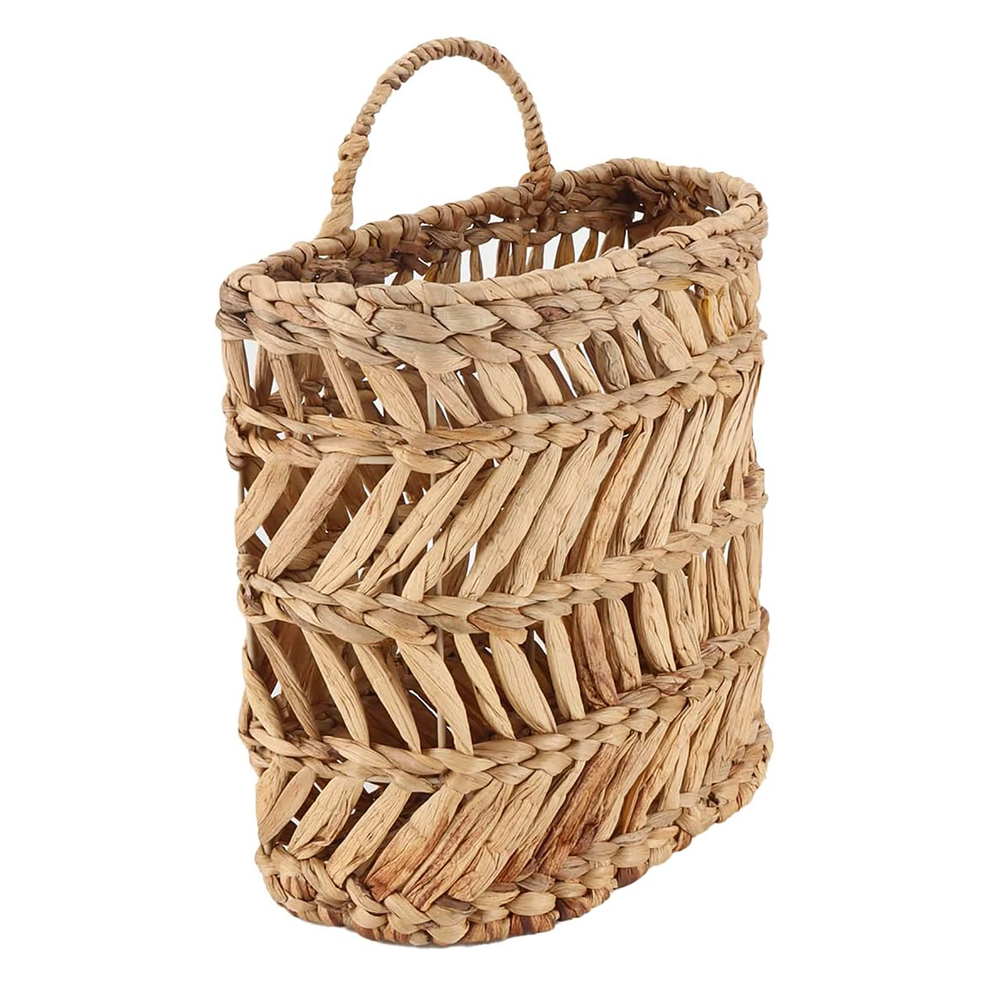 LGHM Handmade Wicker Hanging Basket, Natural Wicker Storage ...