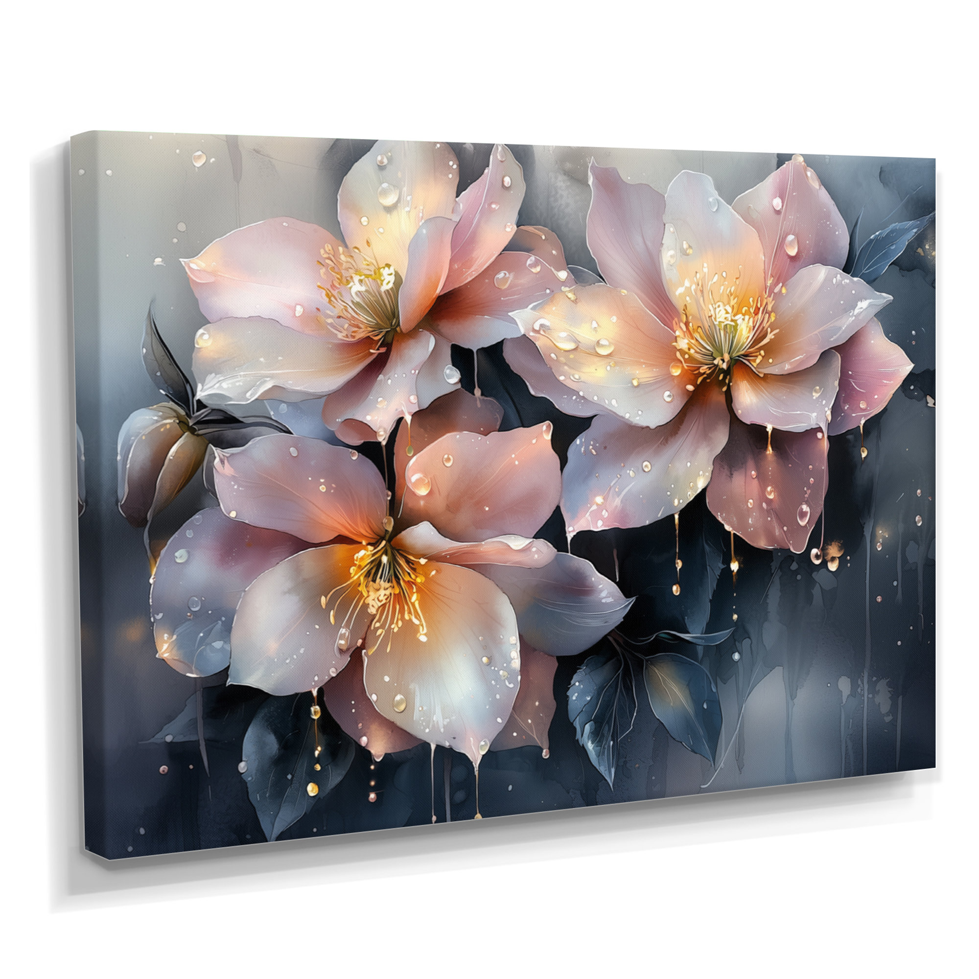 House of Hampton® Chinese Ink Abstract Fuschia Flowers III - Fuschia ...