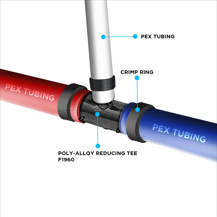 Supply Giant 3/4" x 1/2" x 3/4", F1960 Tee 1/2 Inch Expansion Barb ...