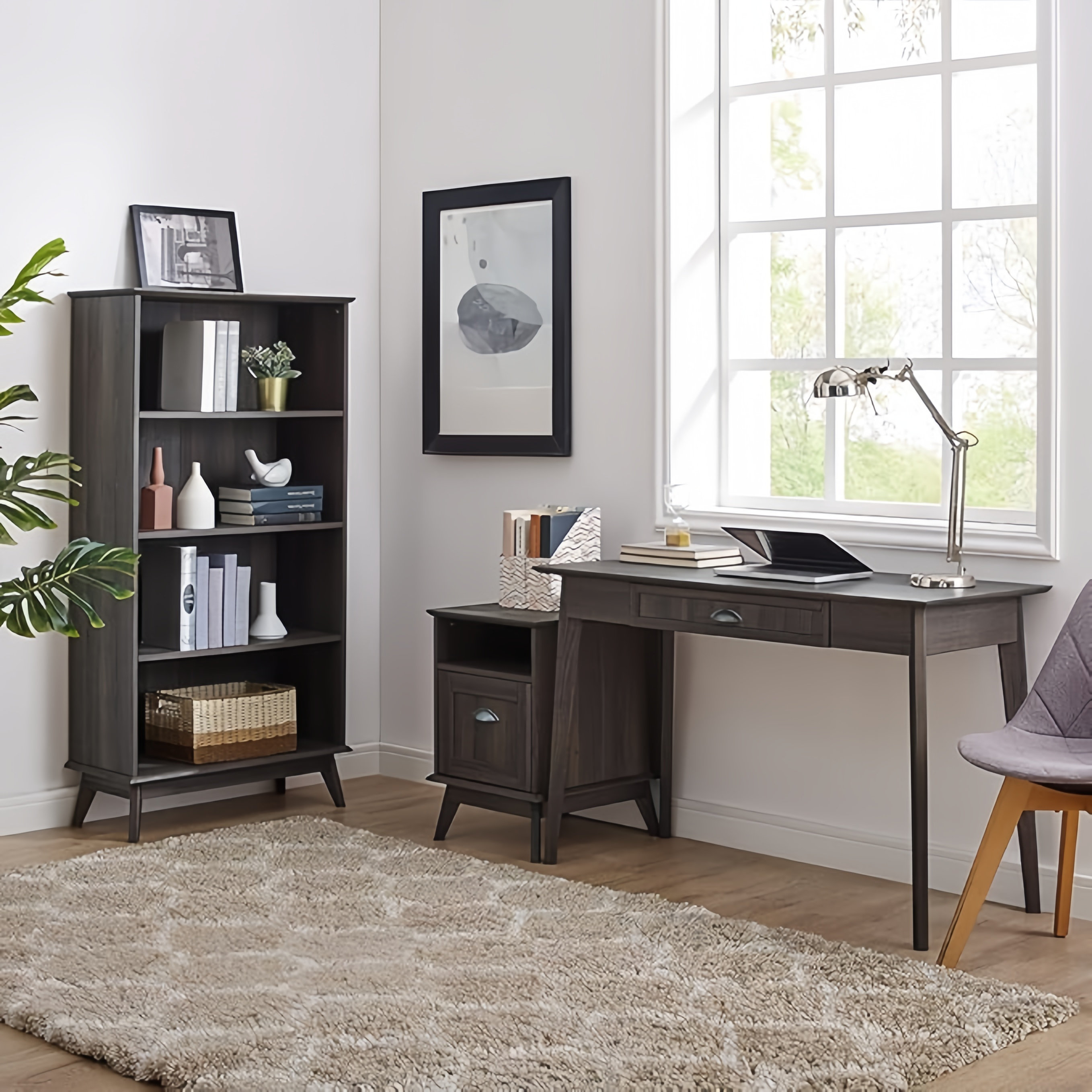 Winston Porter Newport Series Home Office Desk & File Cabinet Set ...