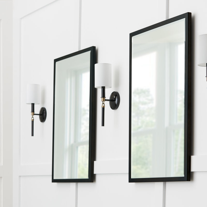 Birch Lane™ Sloane 5" 1-Light Sconce In Glossy Black And Aged Brass ...