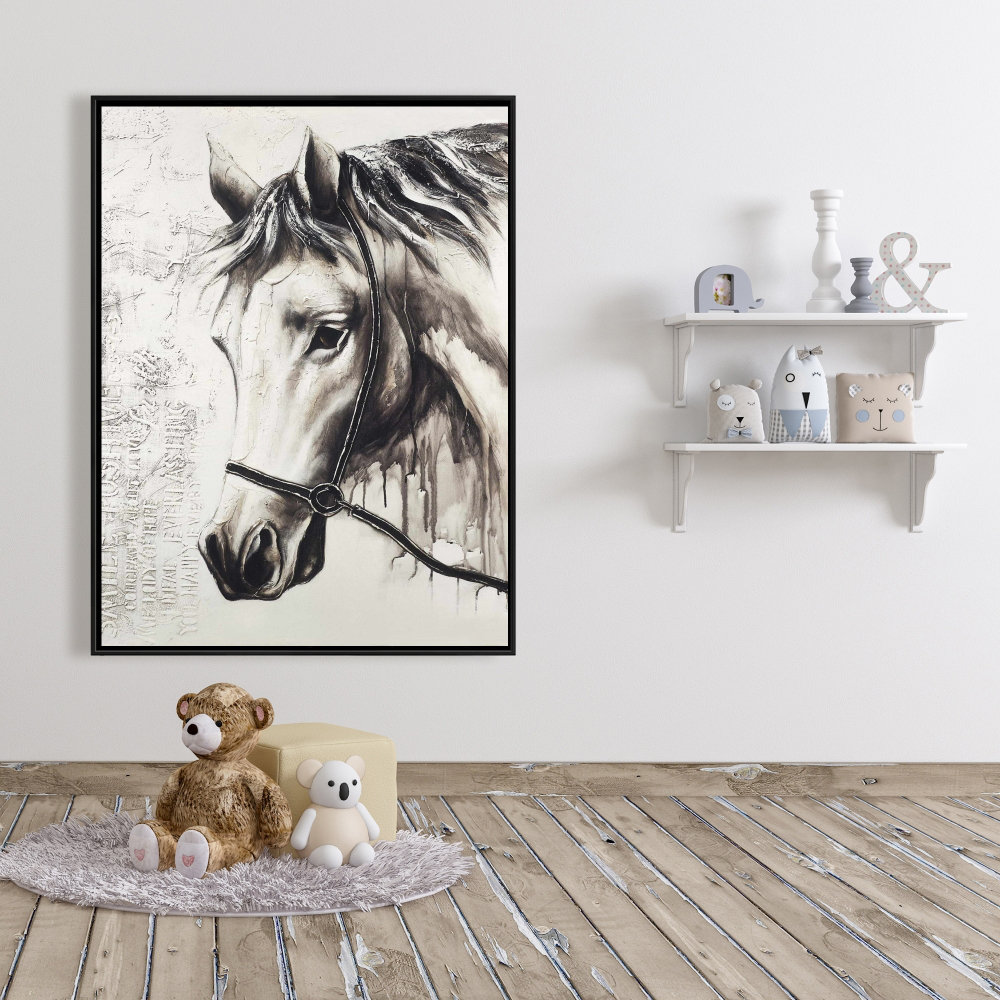 Begin Edition International Inc. " Alpha The White Horse " on Canvas ...