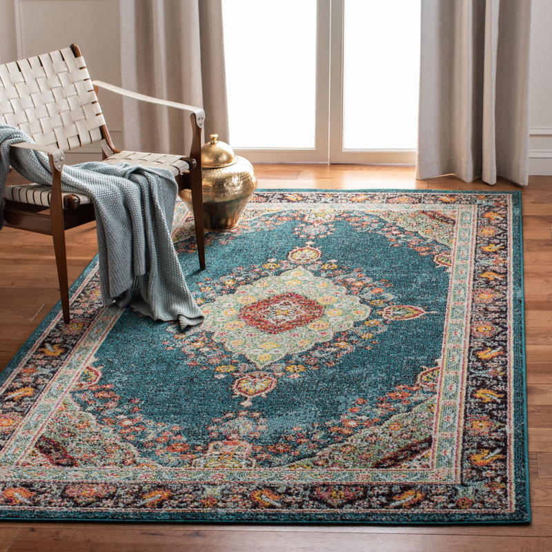 Langley Street Felty Oriental Turquoise Area Rug & Reviews | Wayfair