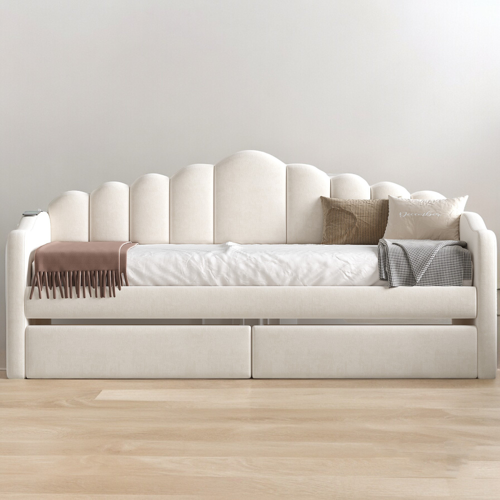 Red Barrel Studio® Upholstered Daybed With Drawers | Wayfair