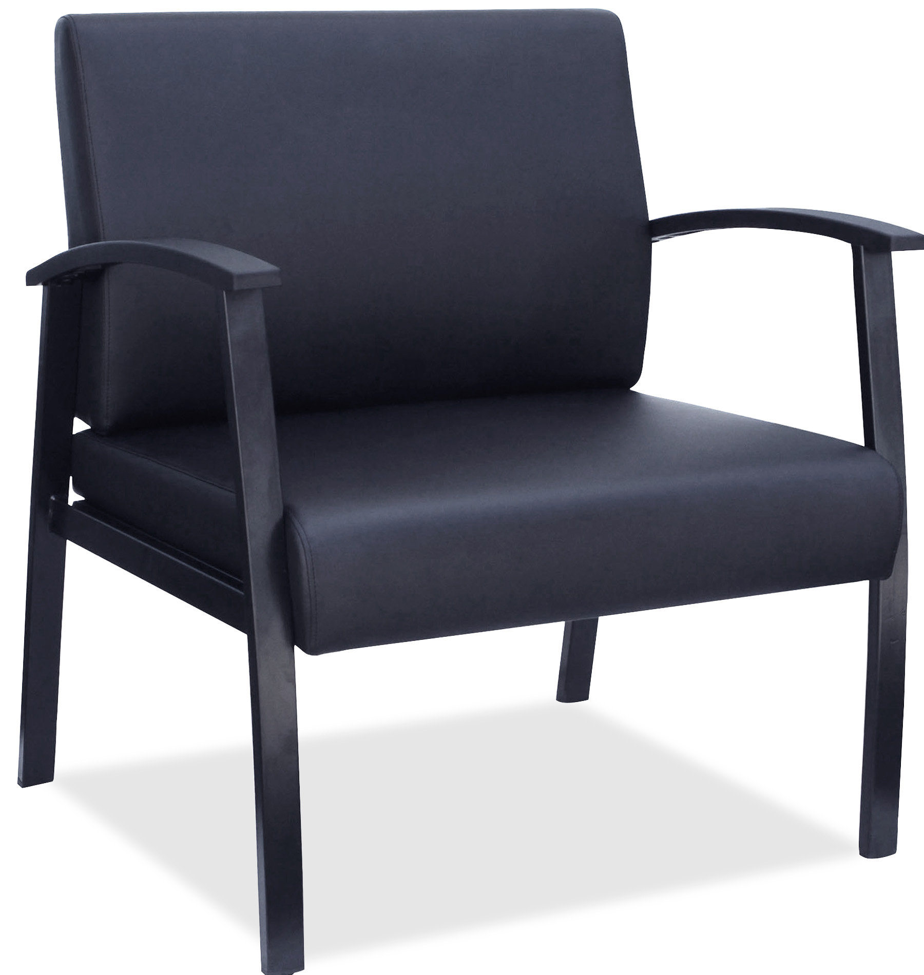 Lorell Big & Tall Black Leather Guest Chair | Wayfair