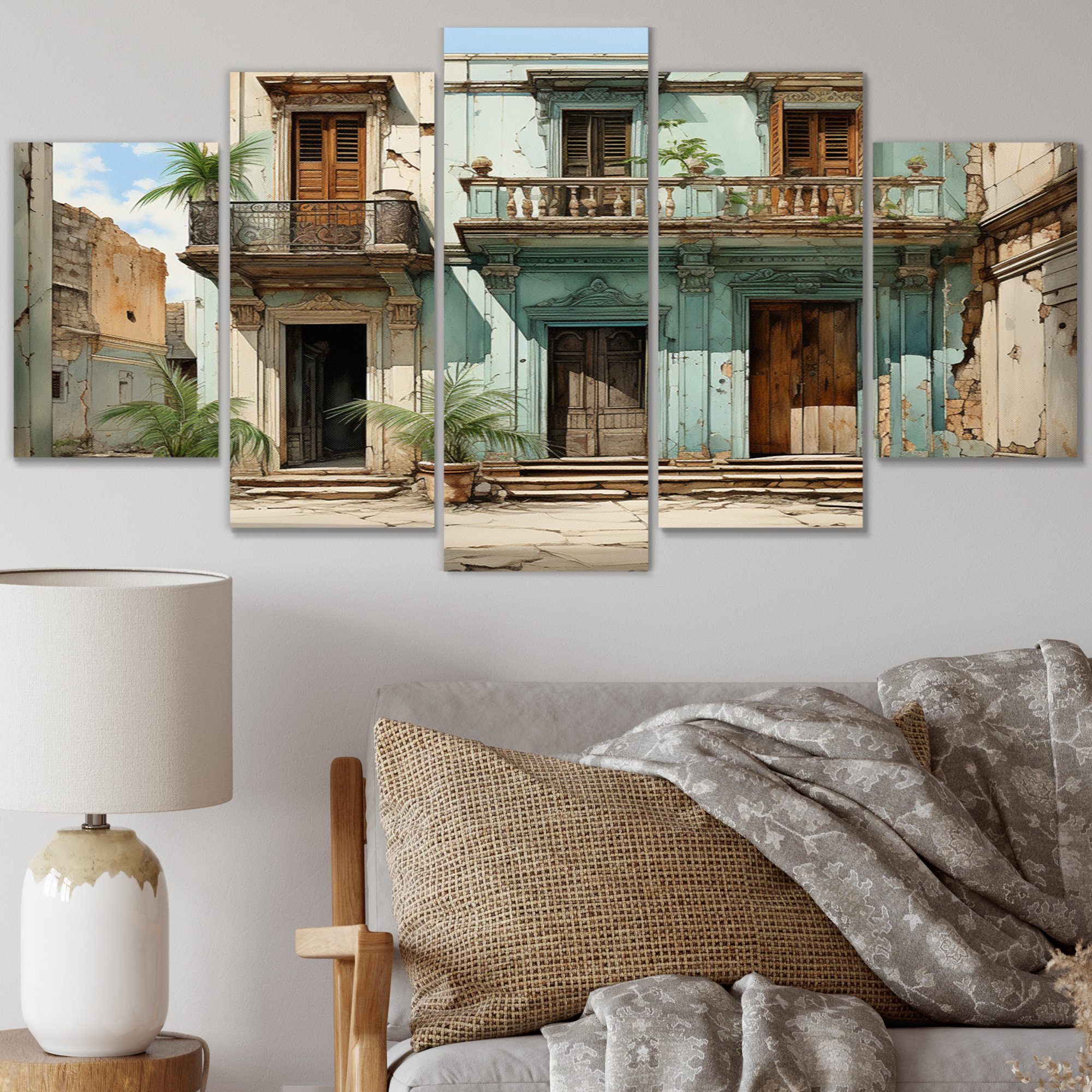 Bay Isle Home Cuban Architecture Blue House I - Architecture Metal Wall ...