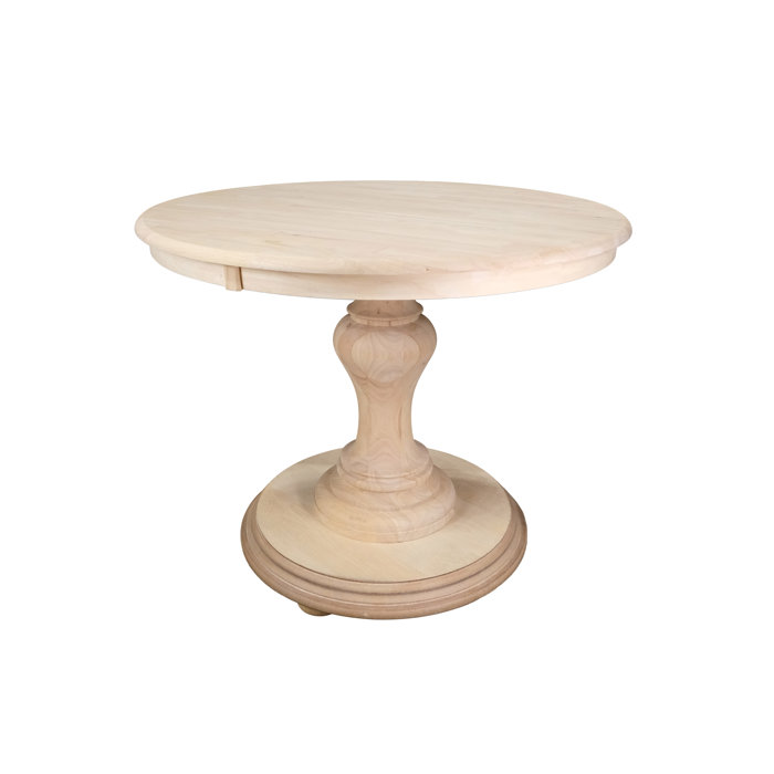 Ophelia & Co. Braunstein Round Unfinished Solid Wood Top Dining Table ...
