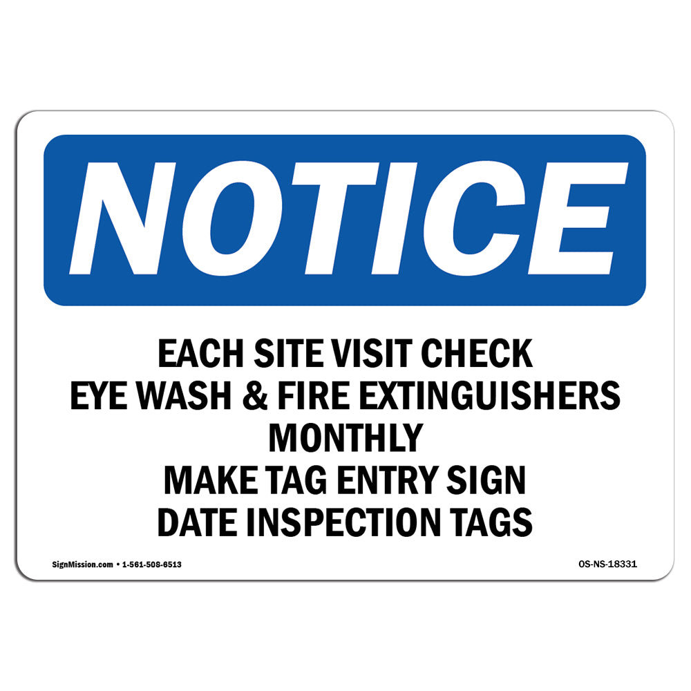 SignMission Site Visit Check Eye Wash and Fire Extinguishers Sign | Wayfair