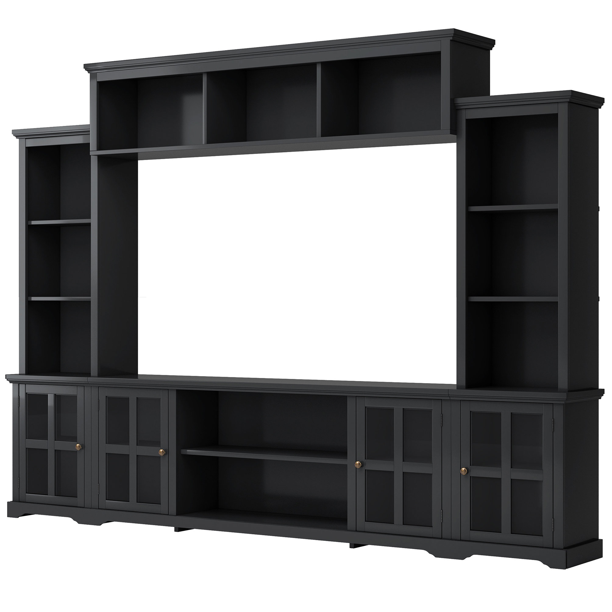 Lark Manor™ Minimalism Entertainment Wall Unit With Bridge, Modern TV ...