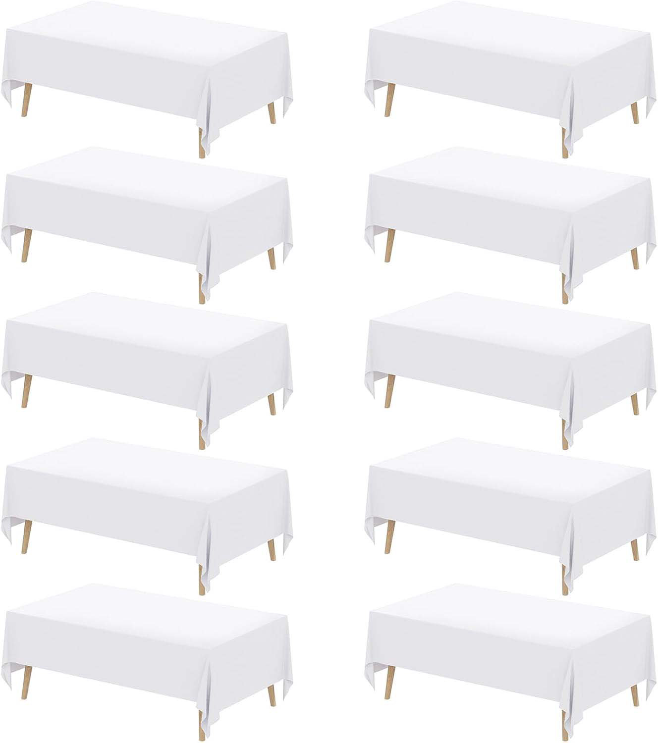 Hokku Designs 6 Pack White Table Cloth For Rectangle Table, 70 X 120 ...
