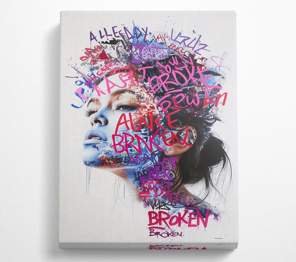 ClassicLiving Graffiti Words Broke Woman - No Frame Art Prints on ...