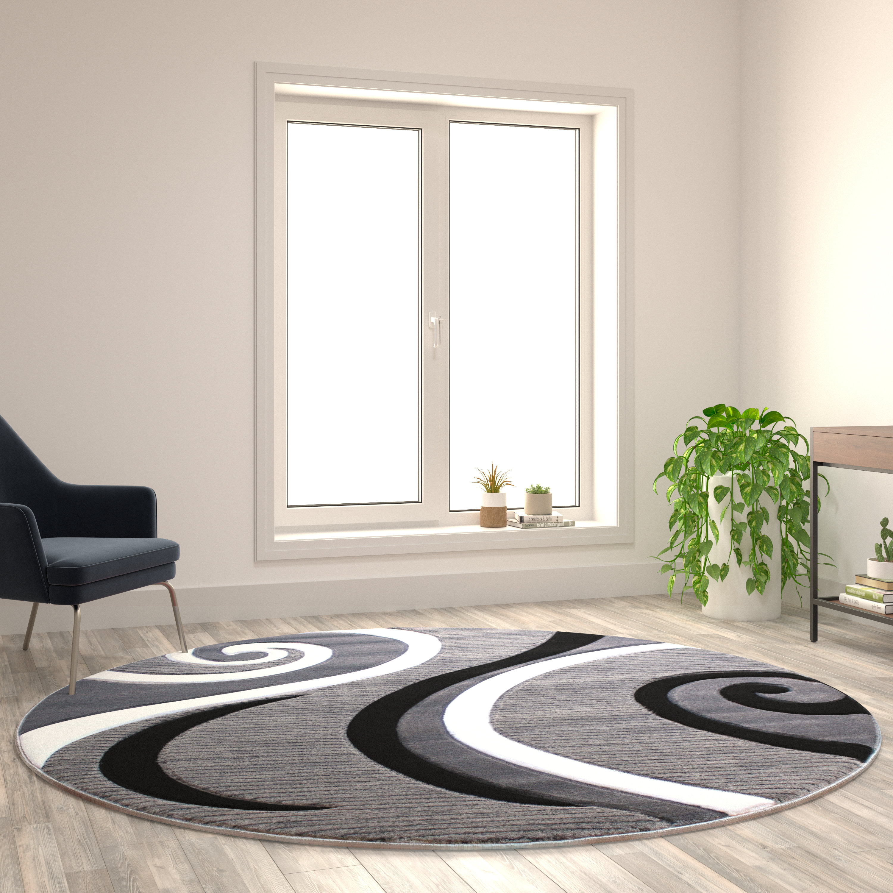 Orren Ellis Skaghe Modern High-Low Sculpted Swirl Design Abstract Area ...