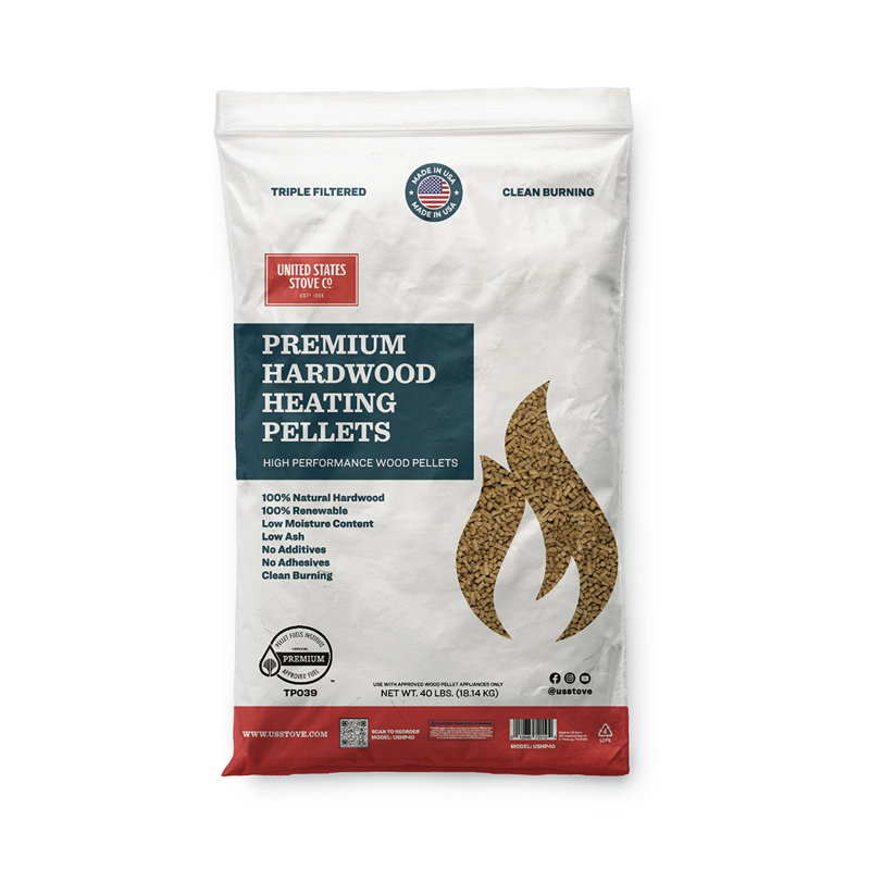 United States Stove Company Us Stove Hardwood Heating Pellets, 40lb Bag ...