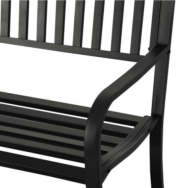 17 Stories Sacalinu 50" Outdoor Garden Bench, Patio Bench with Slatted ...
