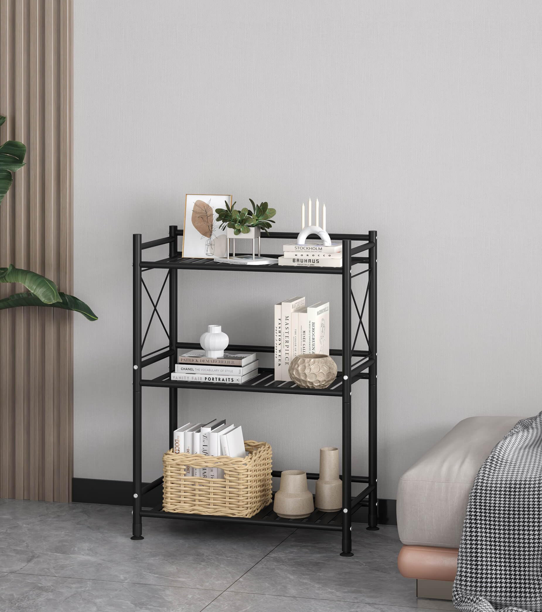 Latitude Run® 3-Tier Metal Shelving Unit - Heavy Duty Storage Rack For ...