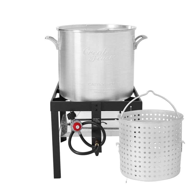 Creole Feast Seafood Boiling Kit with Strainer, Outdoor Aluminum ...