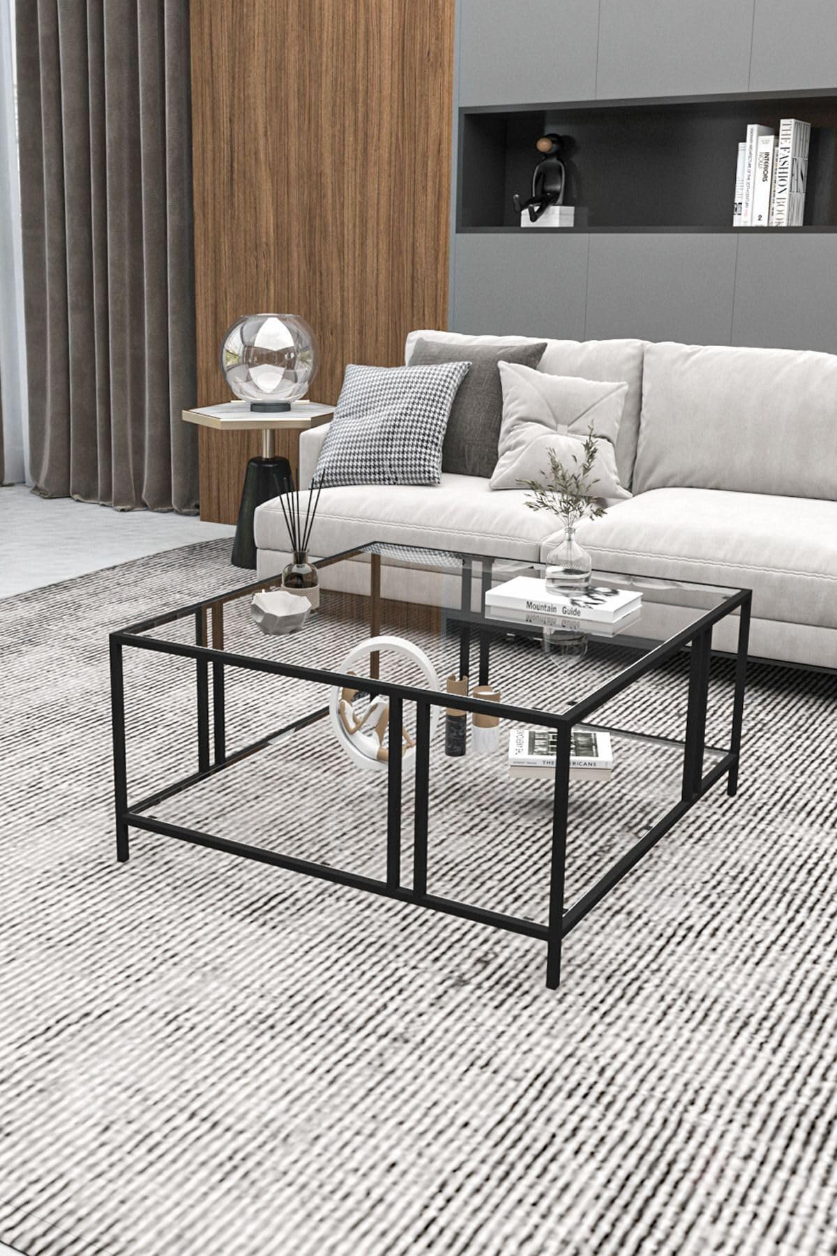 Latitude Run® Uranus Coffee Table Black Glass - Wayfair Canada