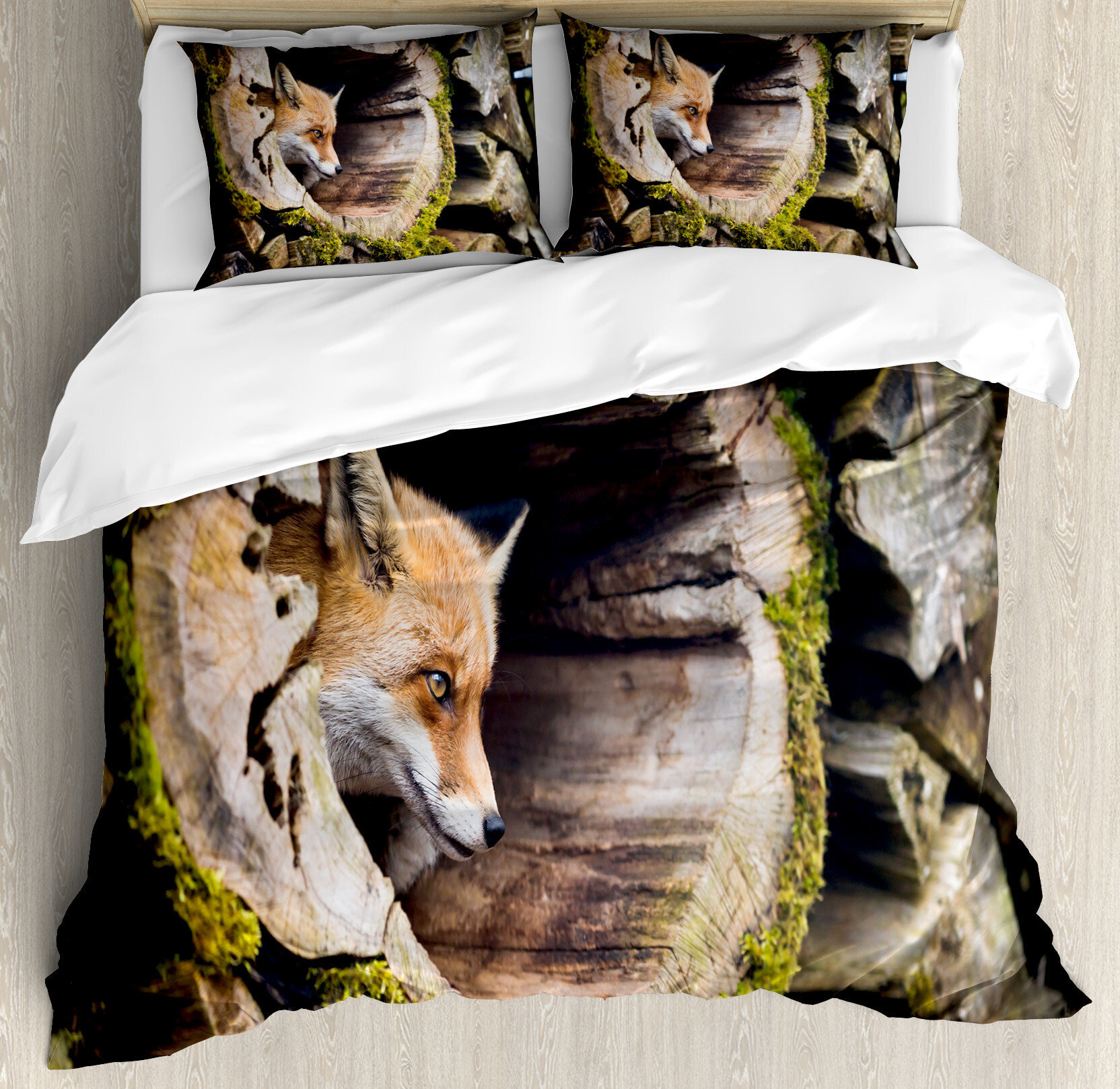 Ambesonne Animal Duvet Cover Set, Exotic Furry Creature, Calking, Tan ...