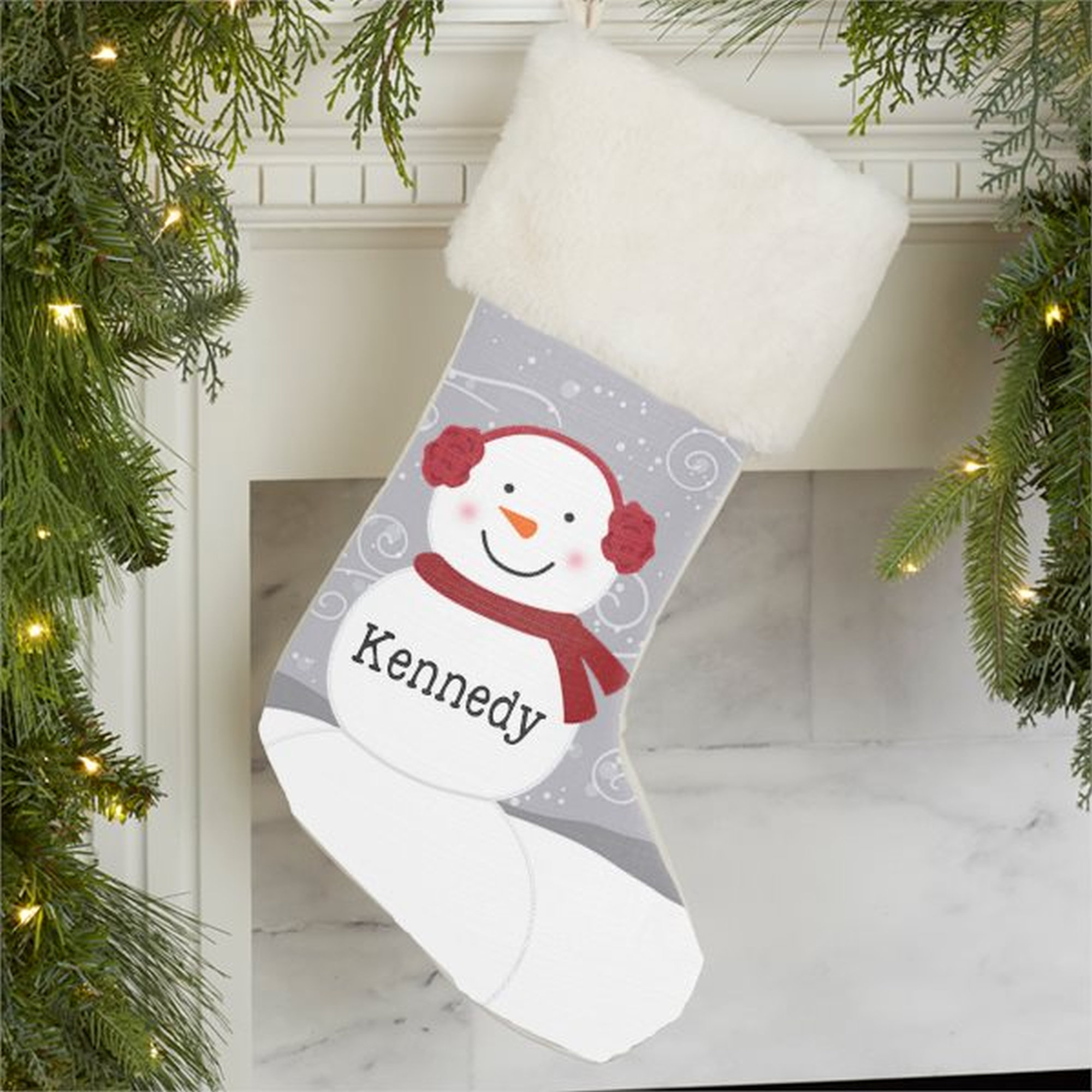 Personalization Mall Snowman Family Personalized Fur Christmas Stocking ...
