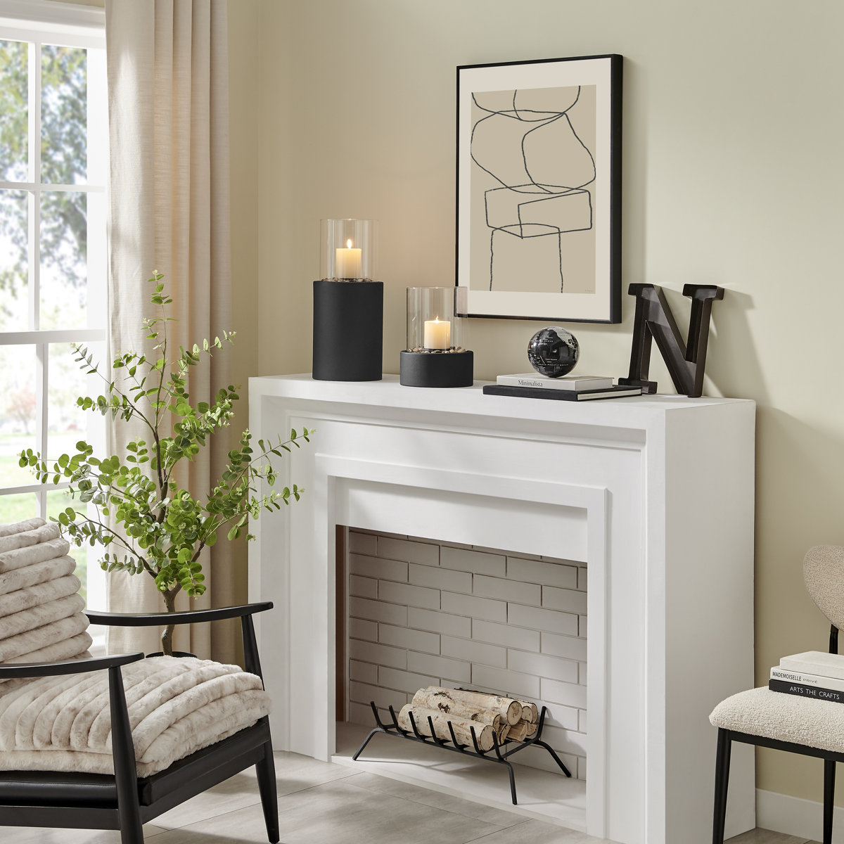 Symple Stuff Tabletop Pillar Hurricane Candleholder with Decorative ...