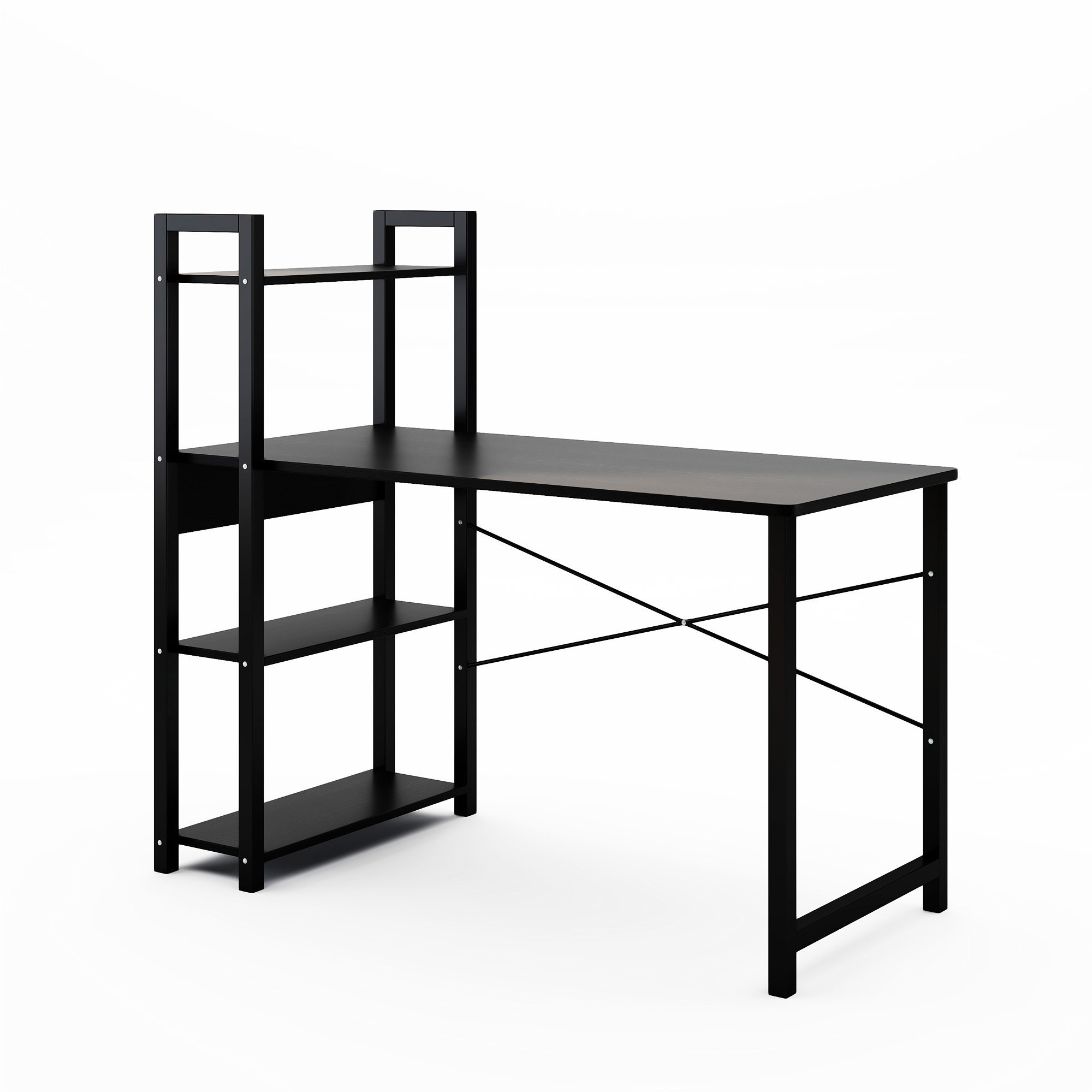 Ebern Designs Computer Desk Bookcase Integrated Desktop Table Home ...