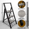 Sorfey Premium 3 Step Modern Gray Wood Ladder. Lightweight, Ultra Slim ...
