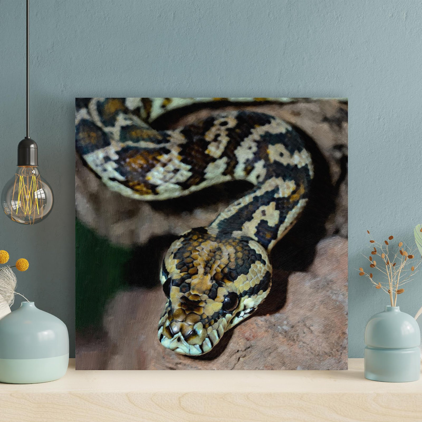 Latitude Run® Brown And Black Snake 1 - Wrapped Canvas Painting ...