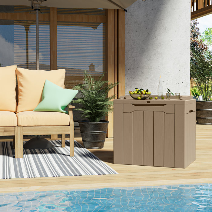 Devoko 32 Gallon Water Resistant Lockable Deck Box With Seat & Reviews ...