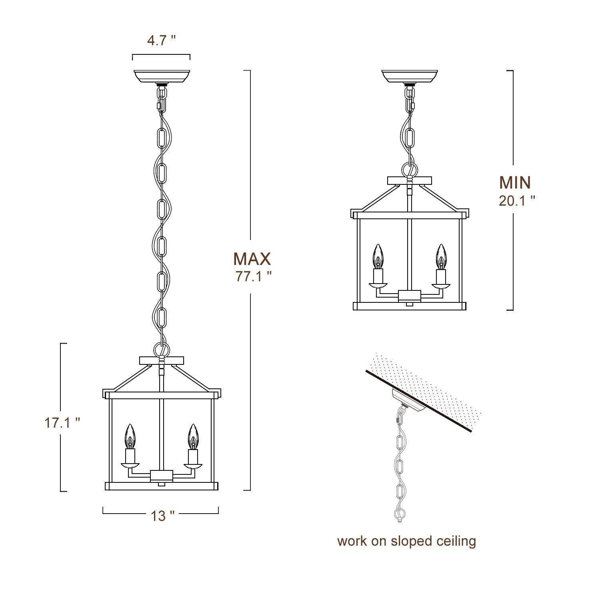 Gracie Oaks Rambo 4 - Light Lantern Cylinder Pendant with Wrought Iron ...