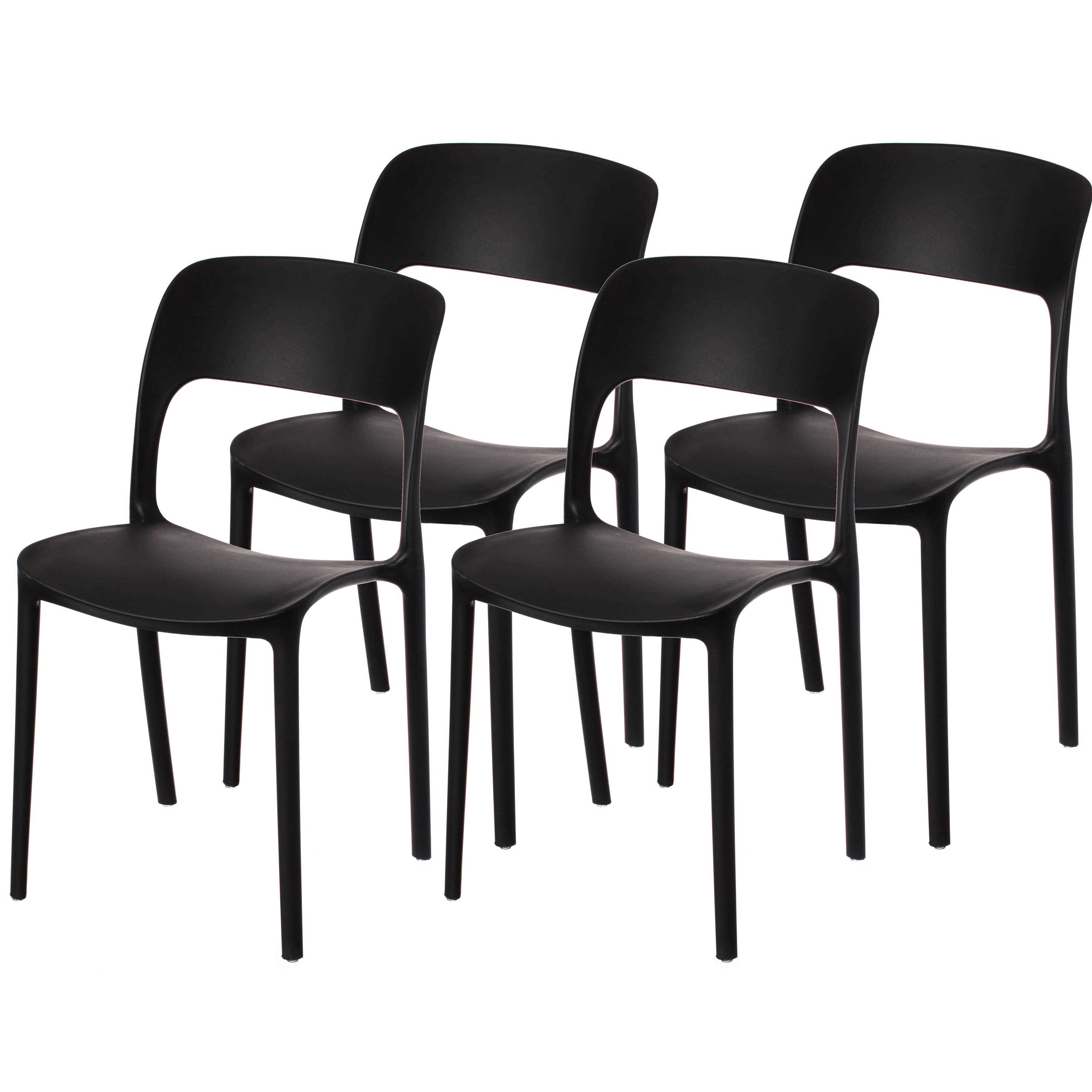 Latitude Run® Modern Plastic Outdoor Dining Chair With Open Curved Back ...