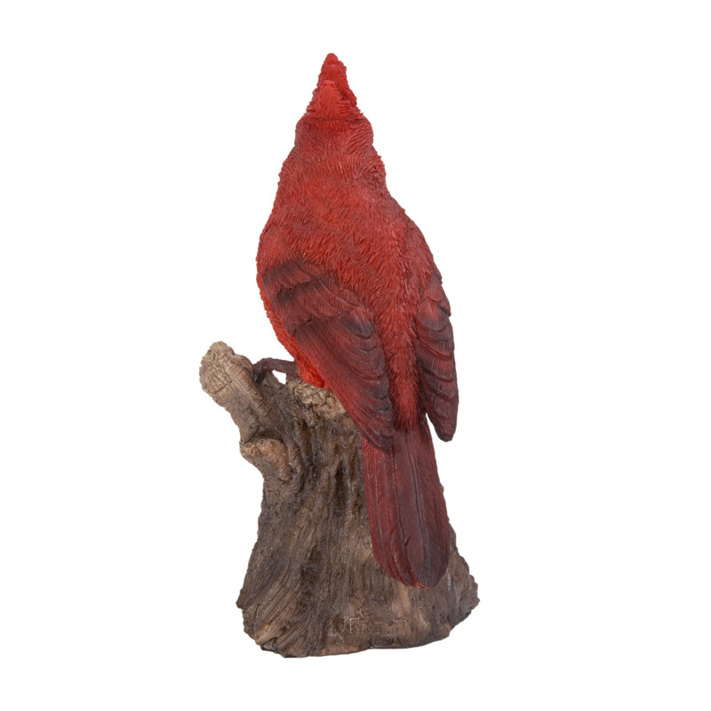 Hi-Line Gift Ltd. Motion Activated Singing Cardinal Standing on Stump ...