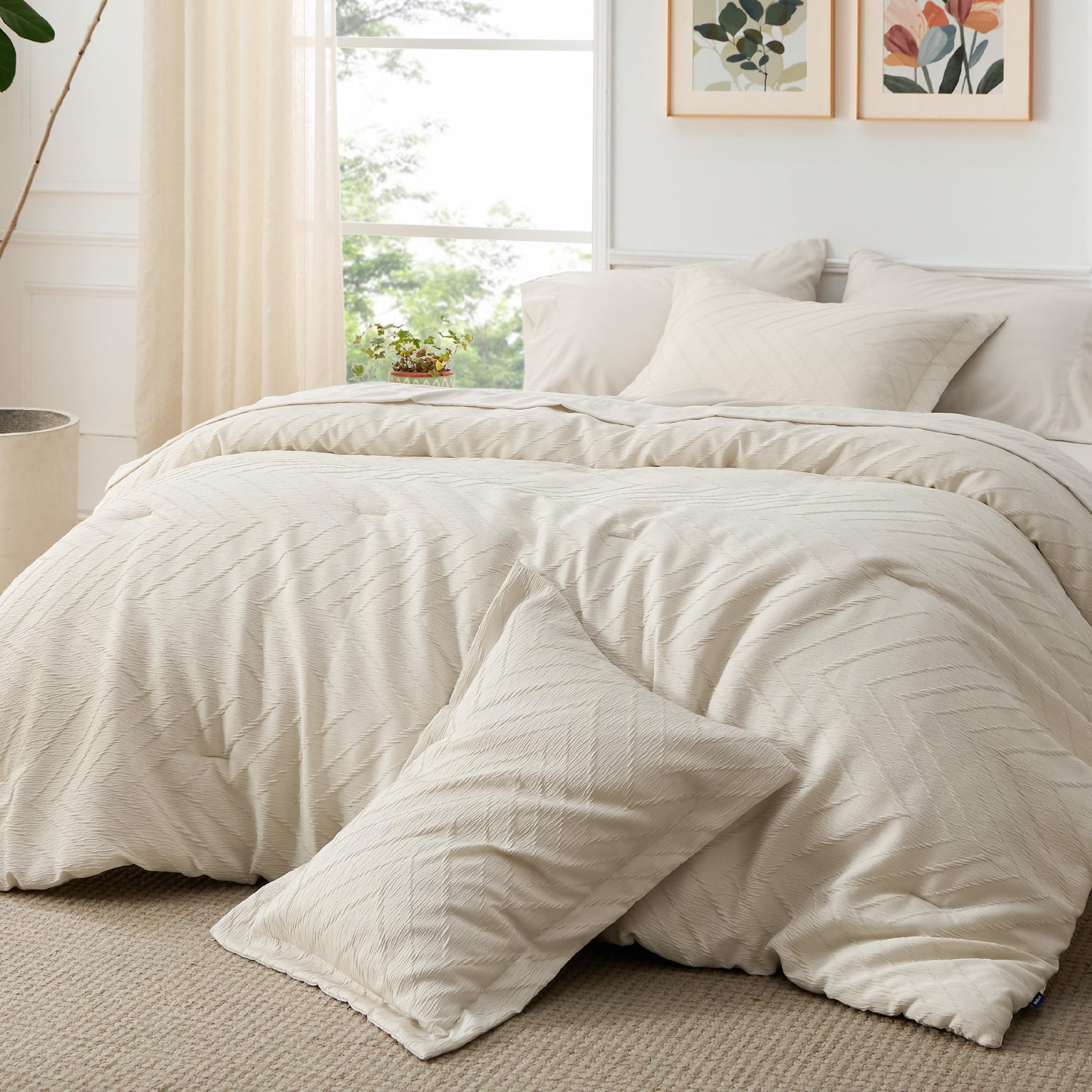 Bedsure Folding Crease Jacquard Comforter Set - Wayfair Canada