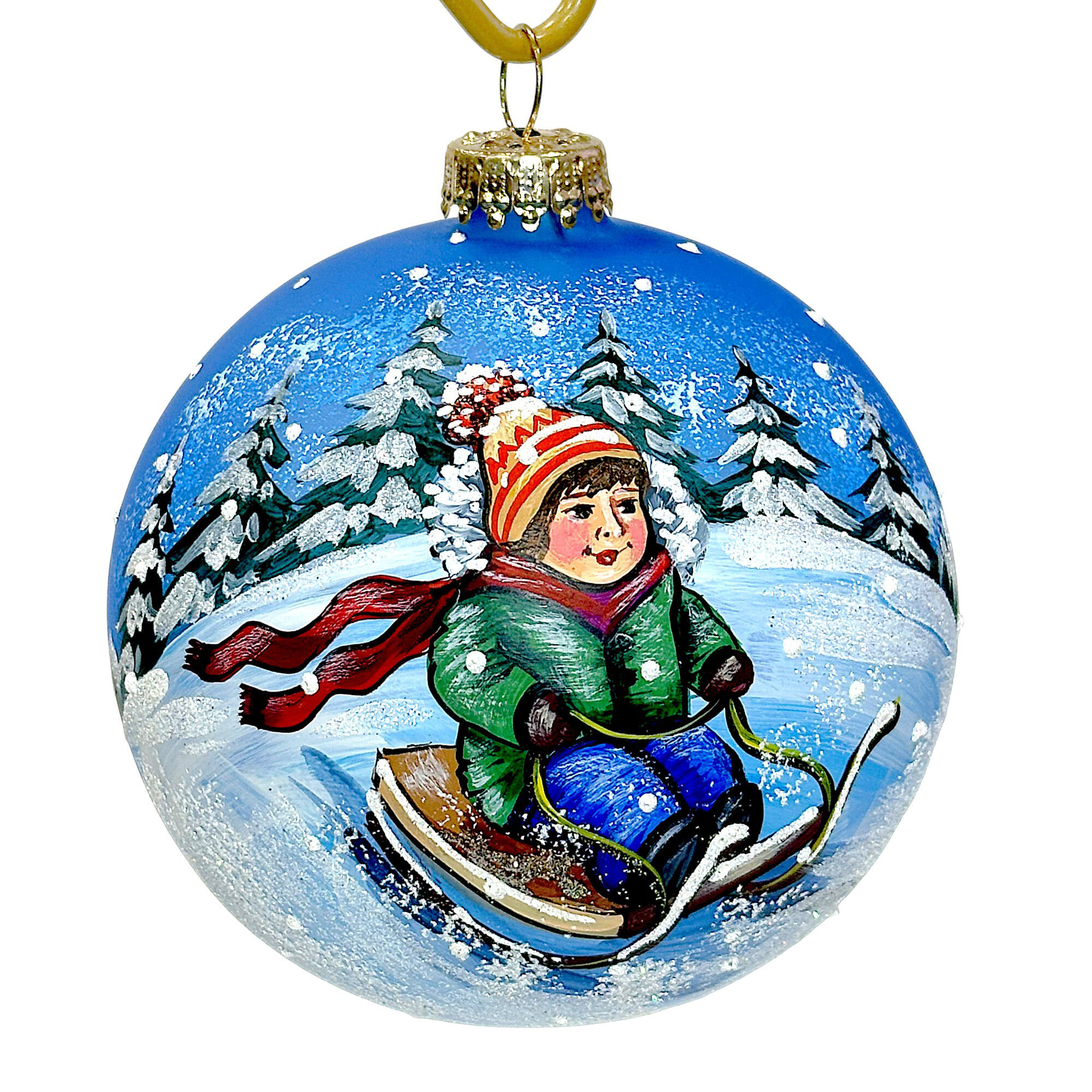 The Holiday Aisle® Collectible Hand-painted Glass Ornament – Boy On ...