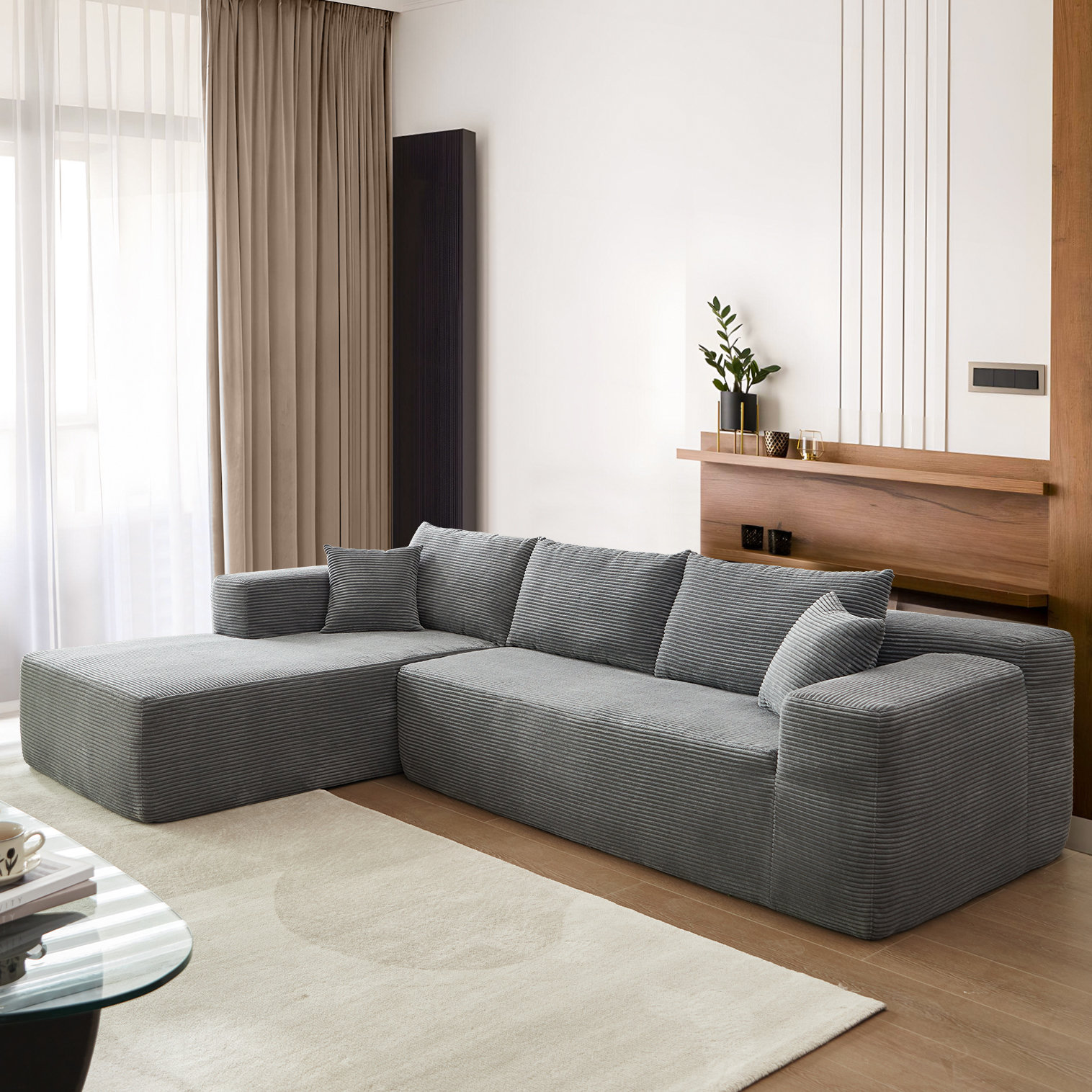 Ebern Designs Havza 104" Cloud Sectional Couch ,L Shape Original Sofa ...