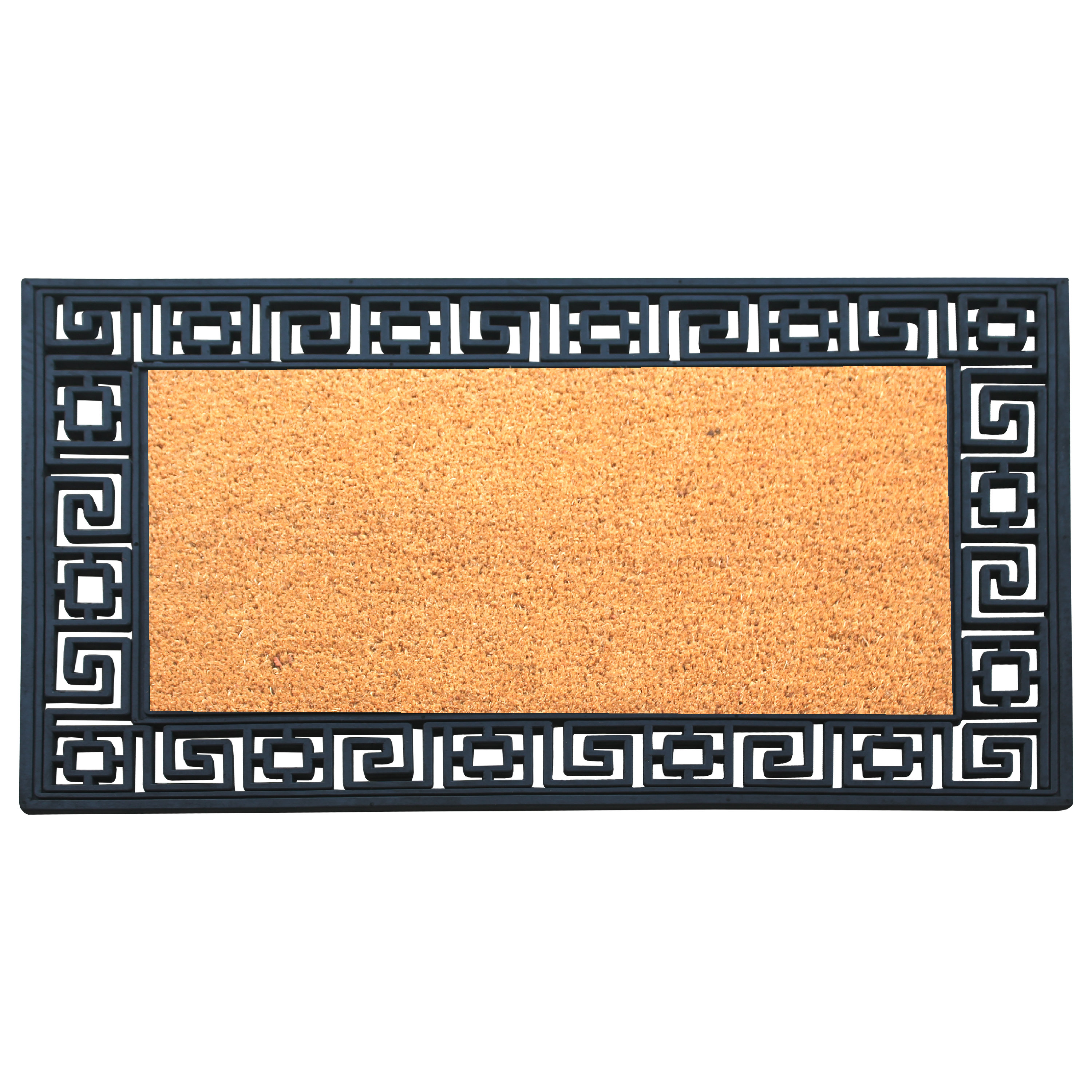 Lark Manor™ Abiel Rubber Coir Greek Key Border Tray Mat, Outdoor ...
