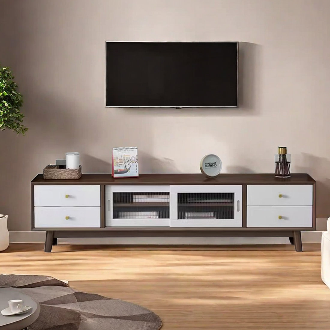 Corrigan Studio Rubberwood TV Stand - Wayfair Canada