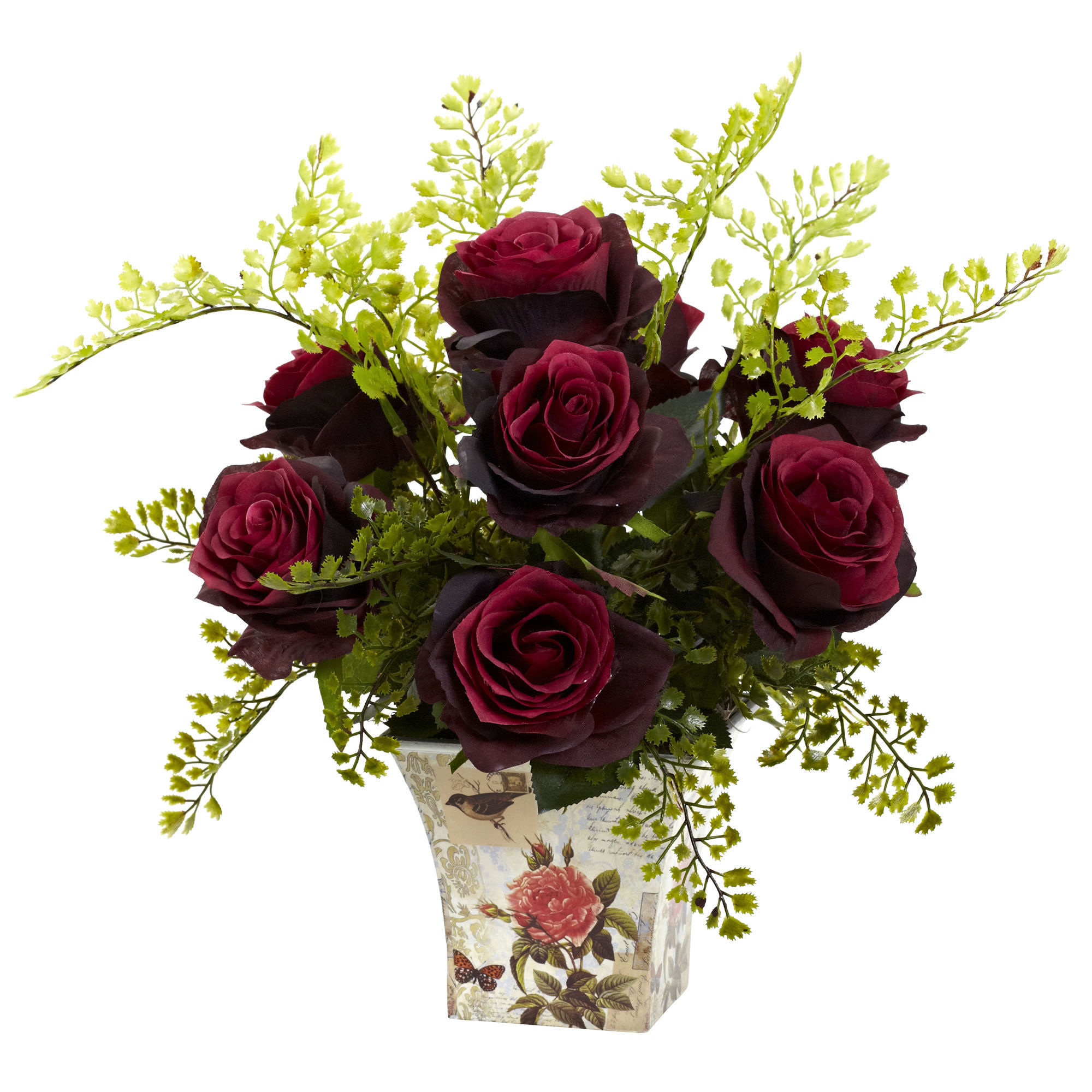 Ophelia & Co. Rose and Maiden Mixed Floral Arrangement in Planter ...