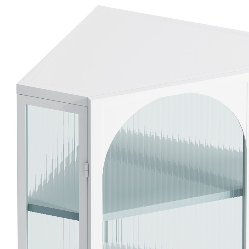 Hokku Designs Glass Door Wall Mounted Corner Cabinet with Featuring ...