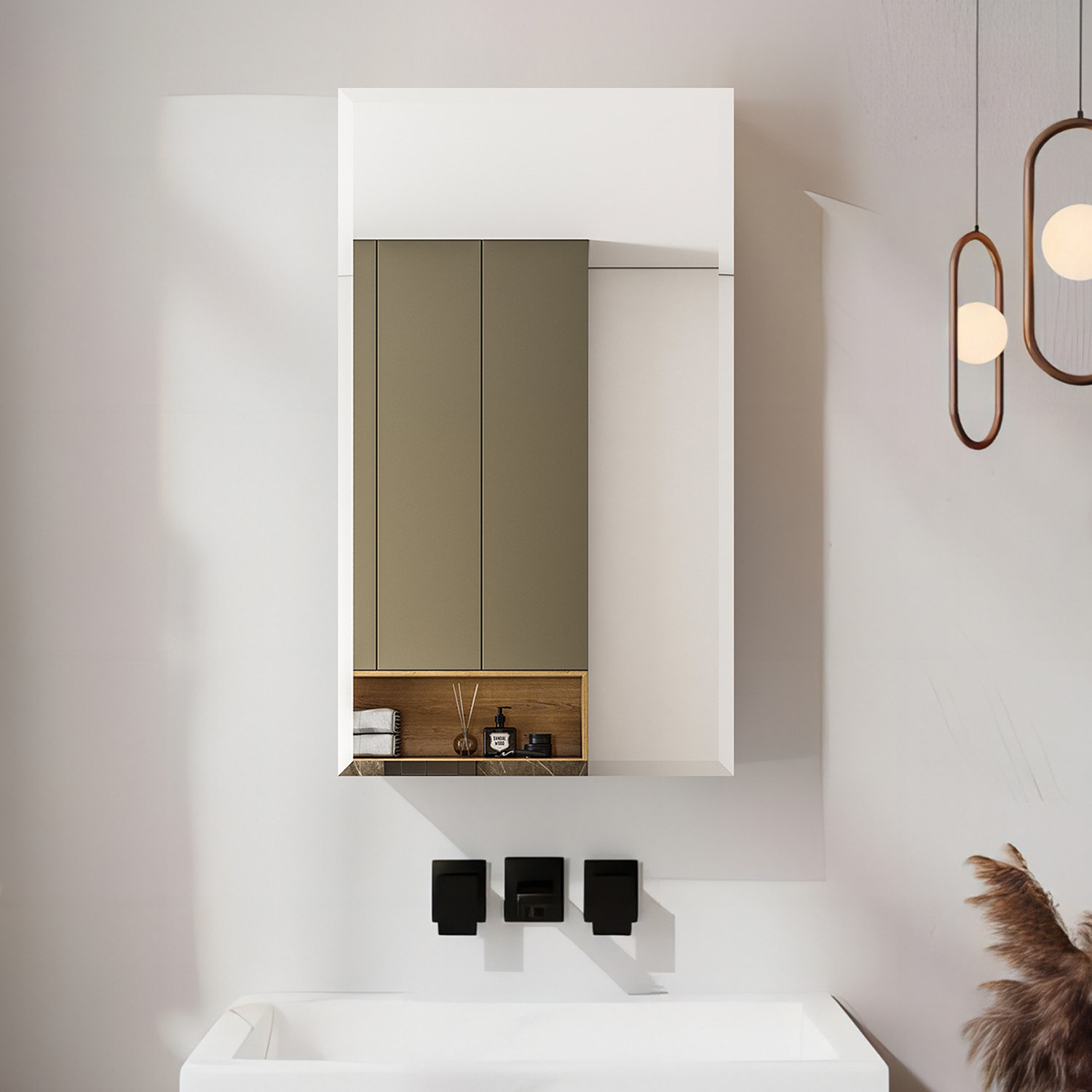 Latitude Run® Anijah W H Frameless Medicine Cabinet Mirror Adjustable ...