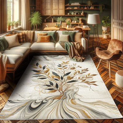 Ambesonne Floral Art High Density Long Fiber Poly Threads Decorative ...