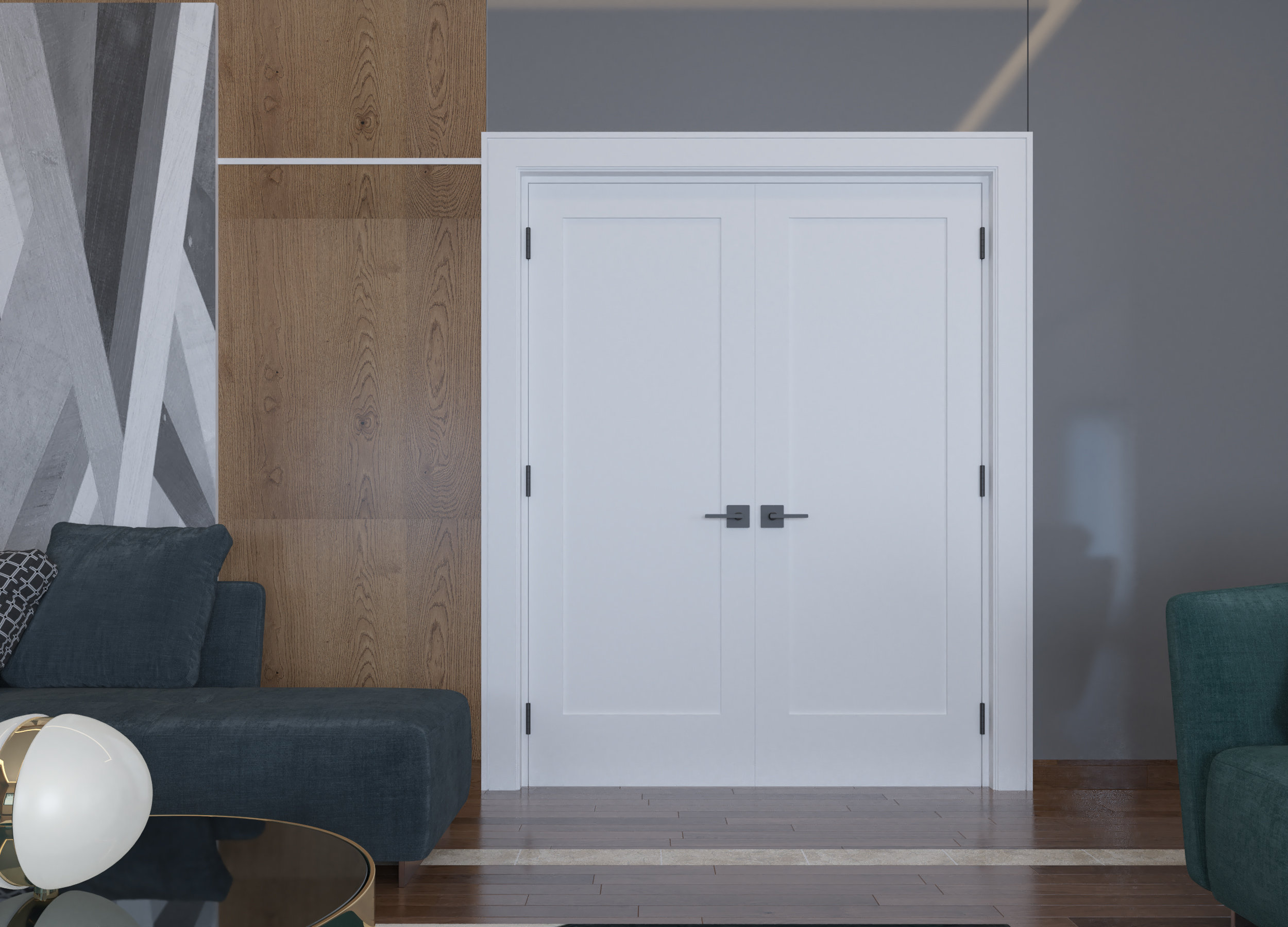 RESO Paneled Manufactured Wood White Newton French Doors & Reviews ...