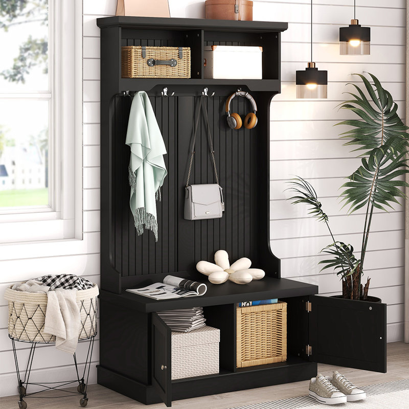 Winston Porter Modern Hall Tree With Bench And Storage, Coat Racks With ...