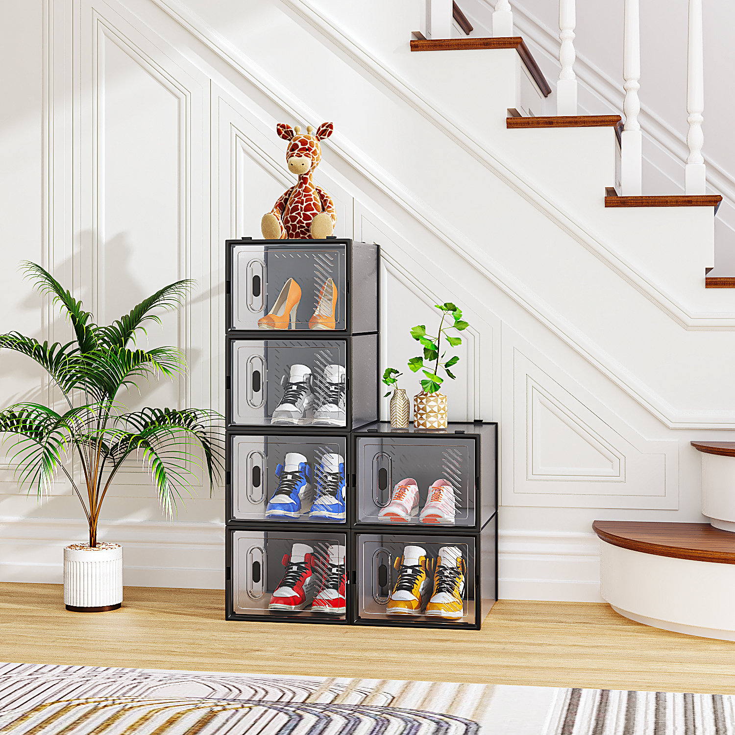 Rebrilliant Large Shoe Storage Box Organizers Stackable (Set Of 6 ...