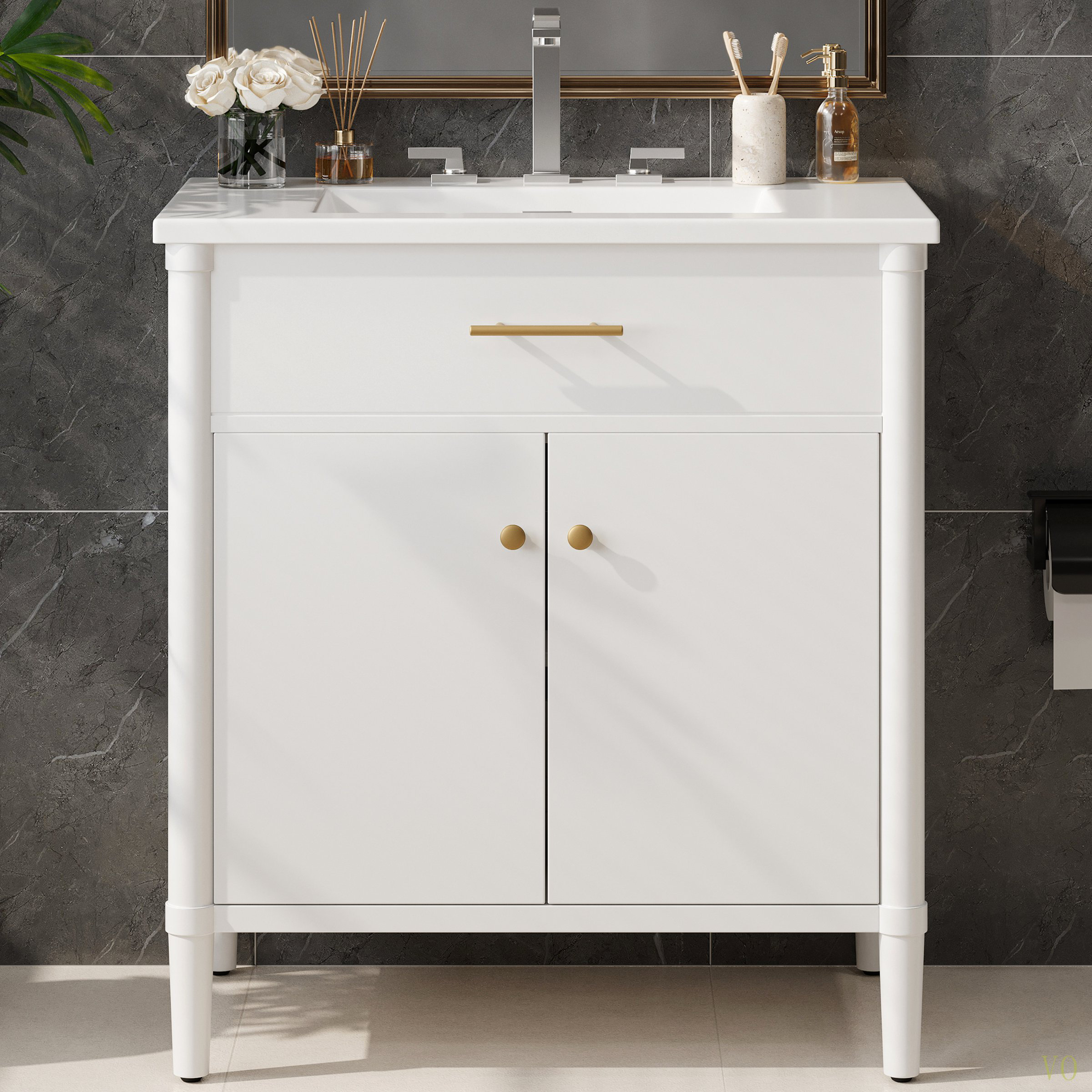VODYXSEP 31" Bathroom Vanity With Sink, Bathroom Cabinet With Soft ...